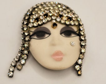 Lady Face Brooch - Etsy