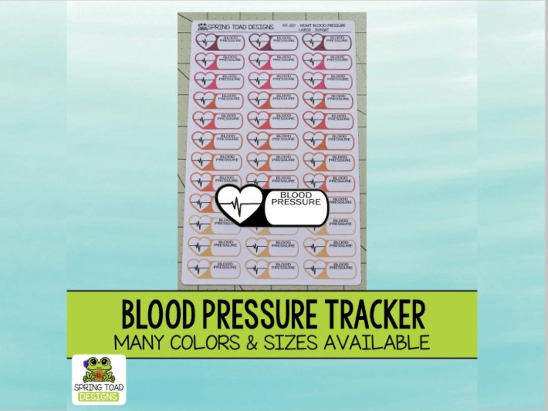 Blood Pressure Tracker Heart Stickers to Track Your Pressures for ...