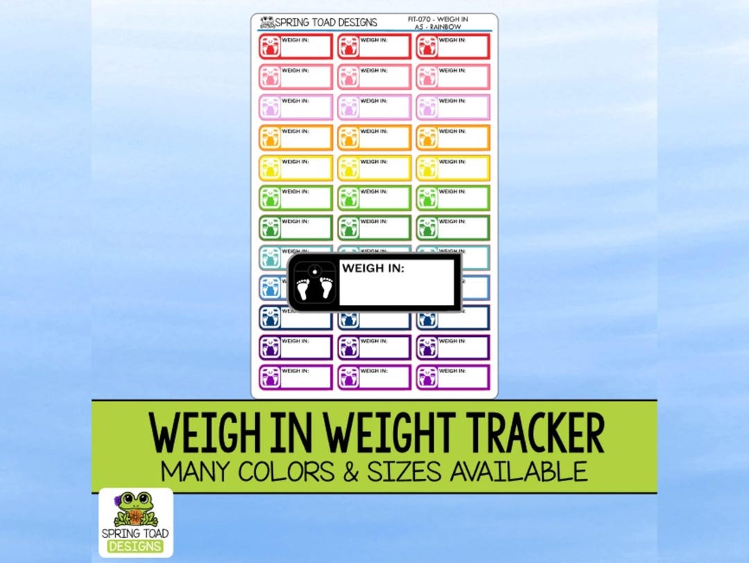 Weigh in Weight Tracker Stickers to Track Your Weight for Your Health ...