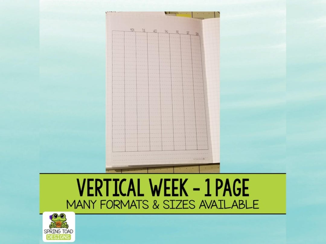 Vertical Week Planner Sticker Sheet - Etsy