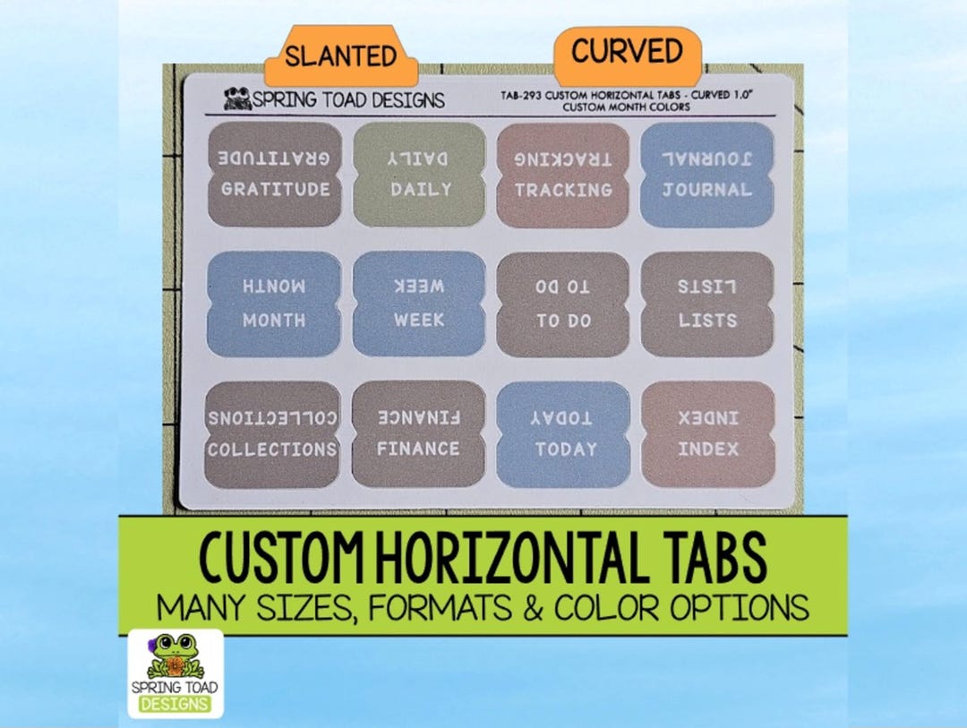 Custom Horizontal Tabs: Laminated & Perforated, Curved or Slanted - Etsy