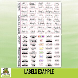 Planner Index Tab Labels for Your Planner Stickers Organization. Choose ...