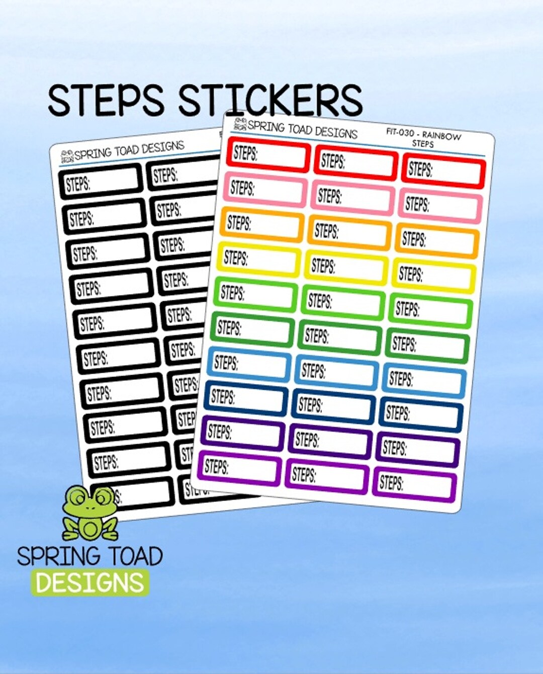 Steps Stickers for Your Health and Fitness Needs. 2 Sizes. Many Color ...