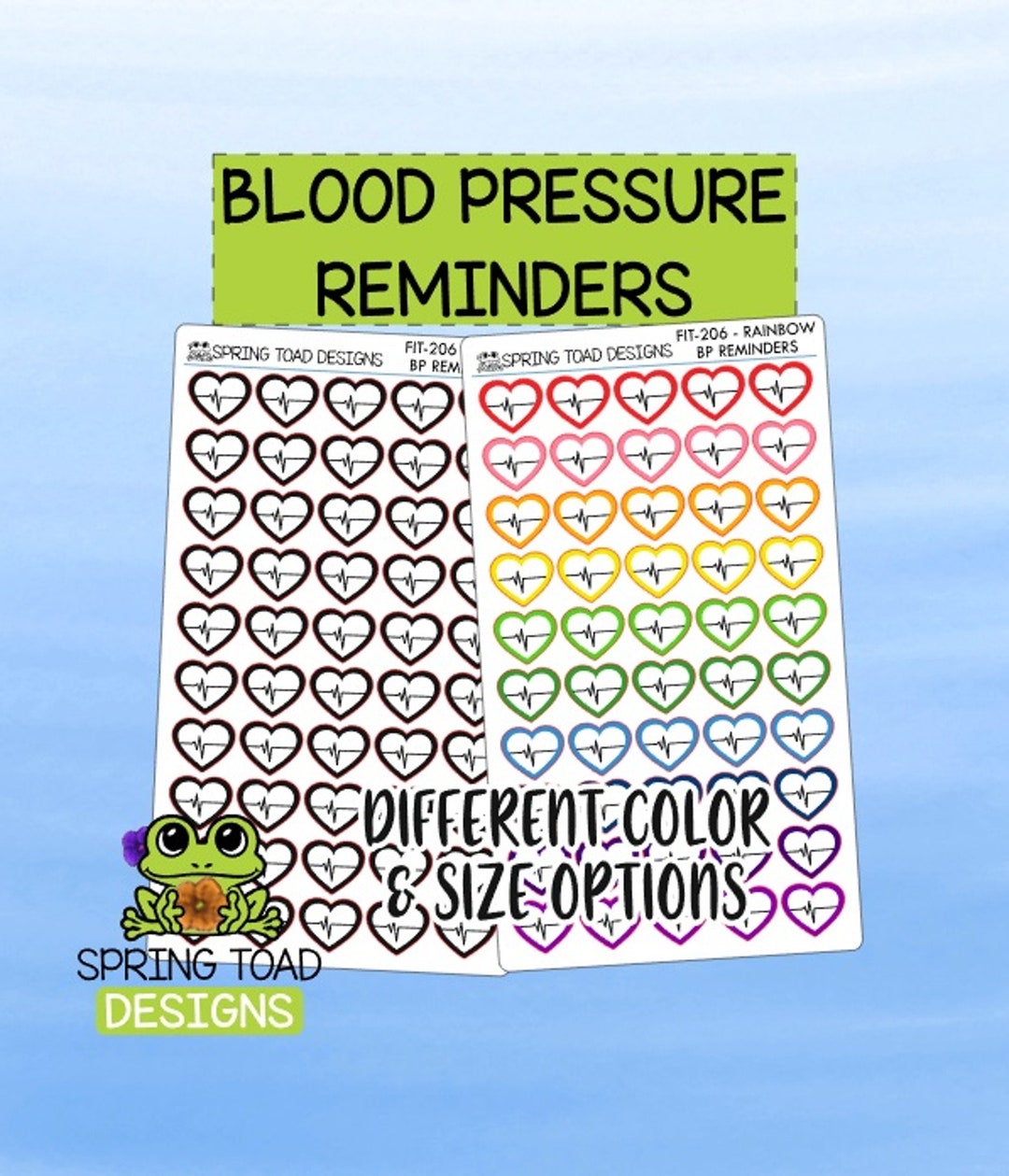FIT-206 Blood Pressure Reminder Icon Stickers for Your Health, Wellness ...