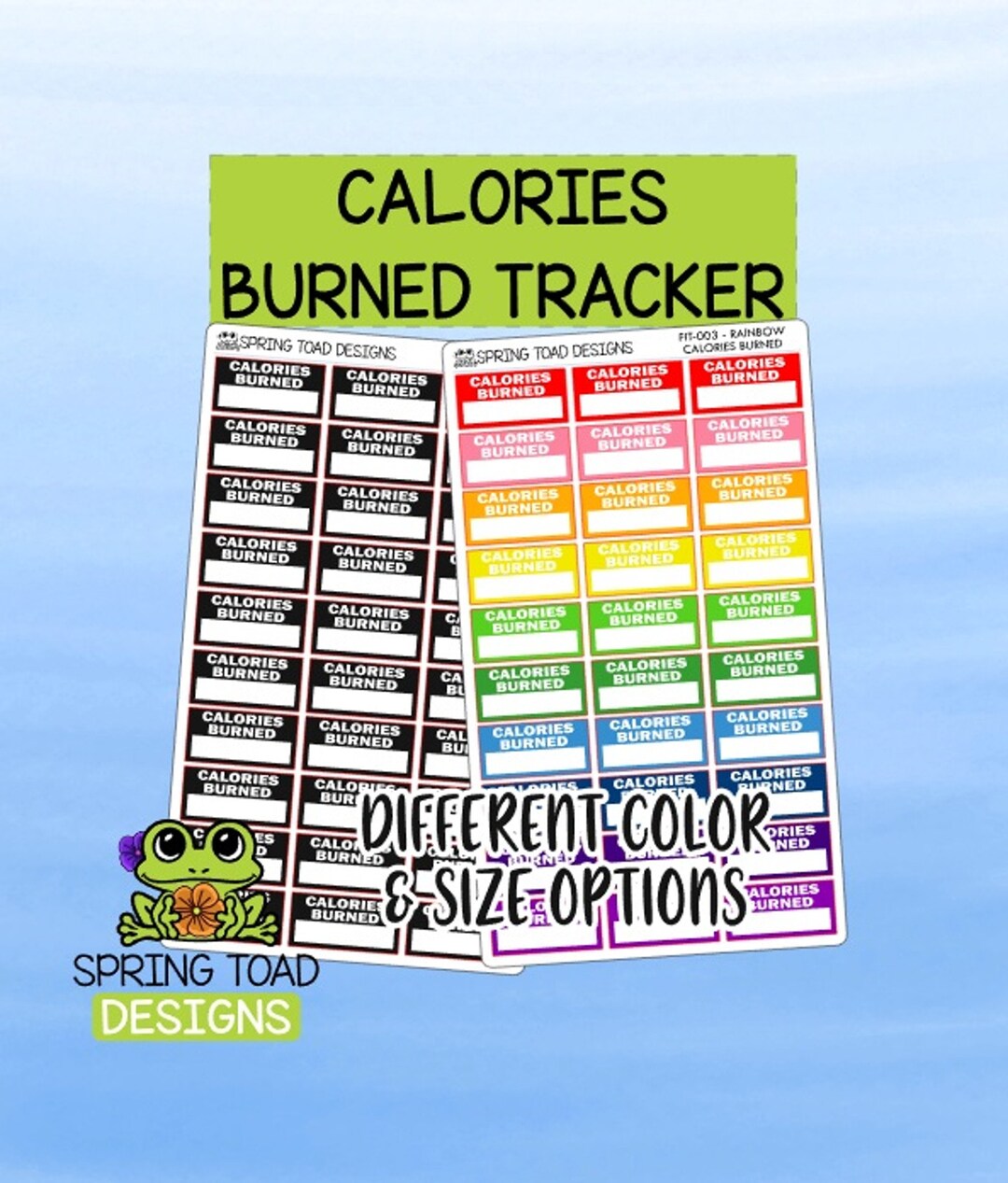 FIT-003 Calories Burned Stickers to Track Your Wellness Goal Progress ...