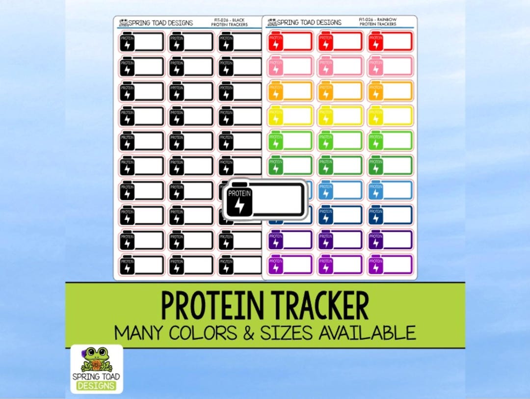 Protein Tracker Stickers for Your Health, Wellness and Fitness Goal ...