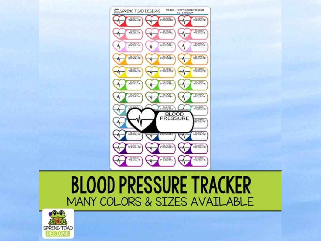 Blood Pressure Tracker Heart Stickers to Track Your Pressures for ...