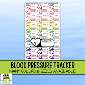 Blood Pressure Tracker Heart Stickers to Track Your Pressures for ...