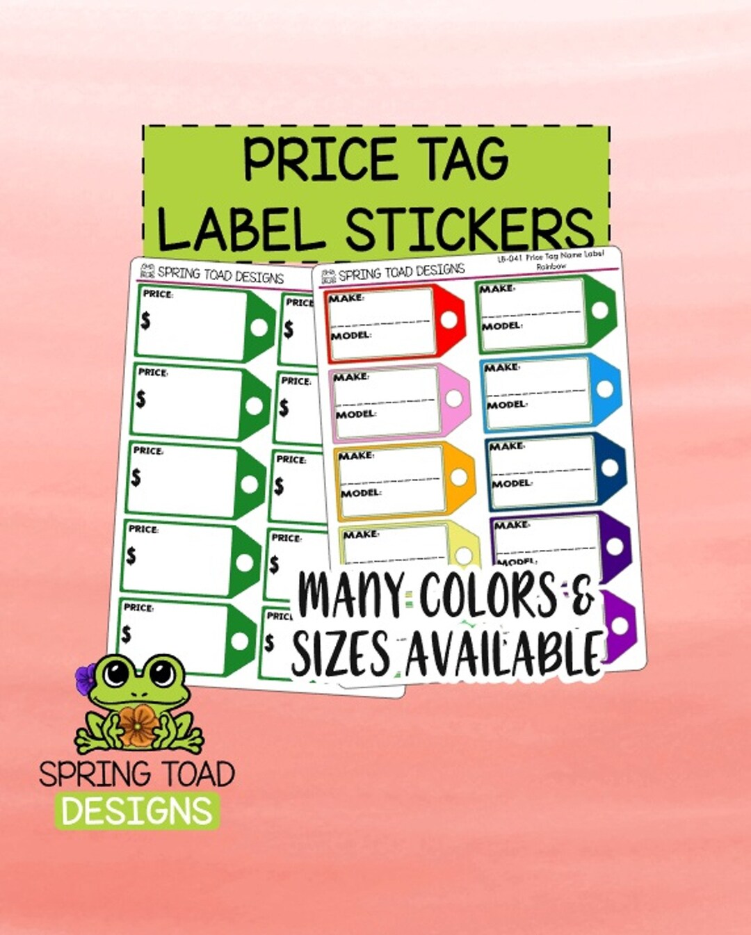 Price Tag Label Stickers. 3 Sizes. Many Colors for Your Labels ...