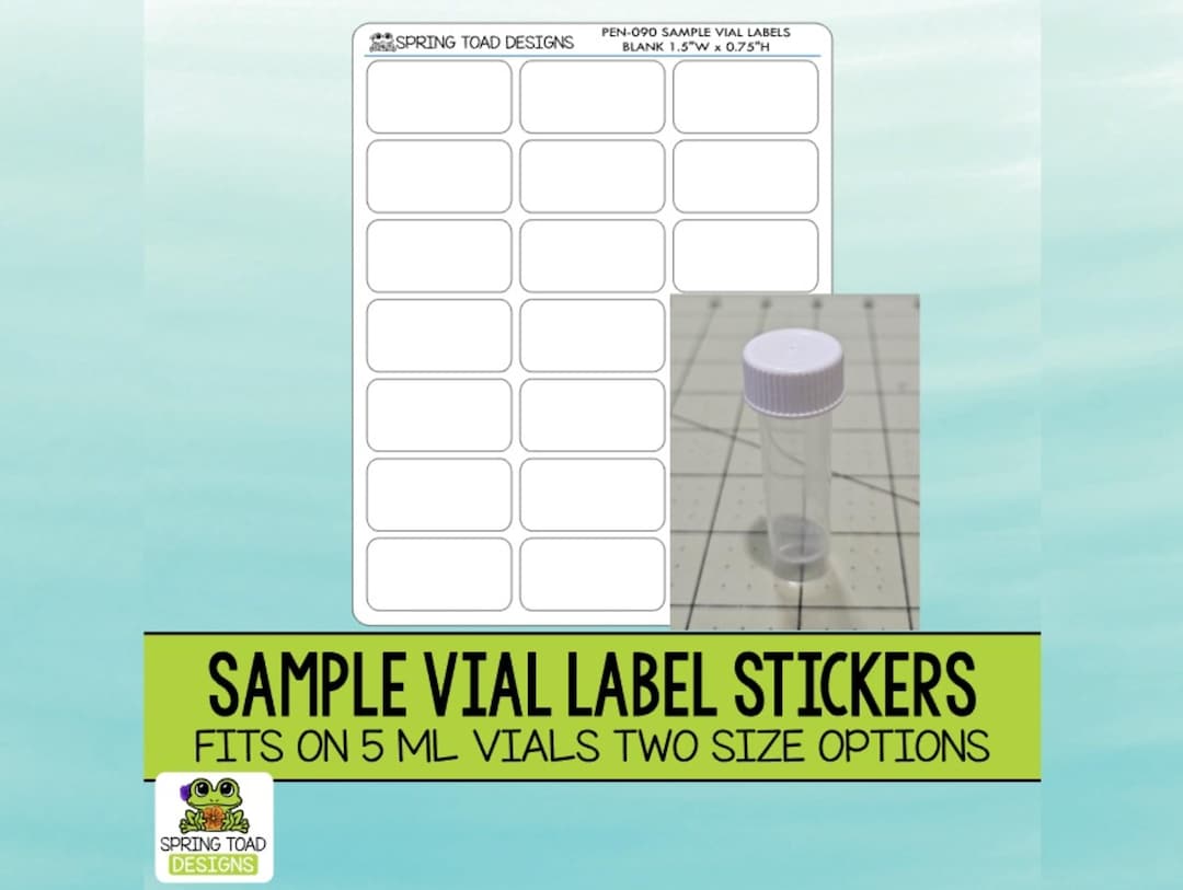 Sample Vial Label Stickers for the Side of Your Vials - Two Sizes ...