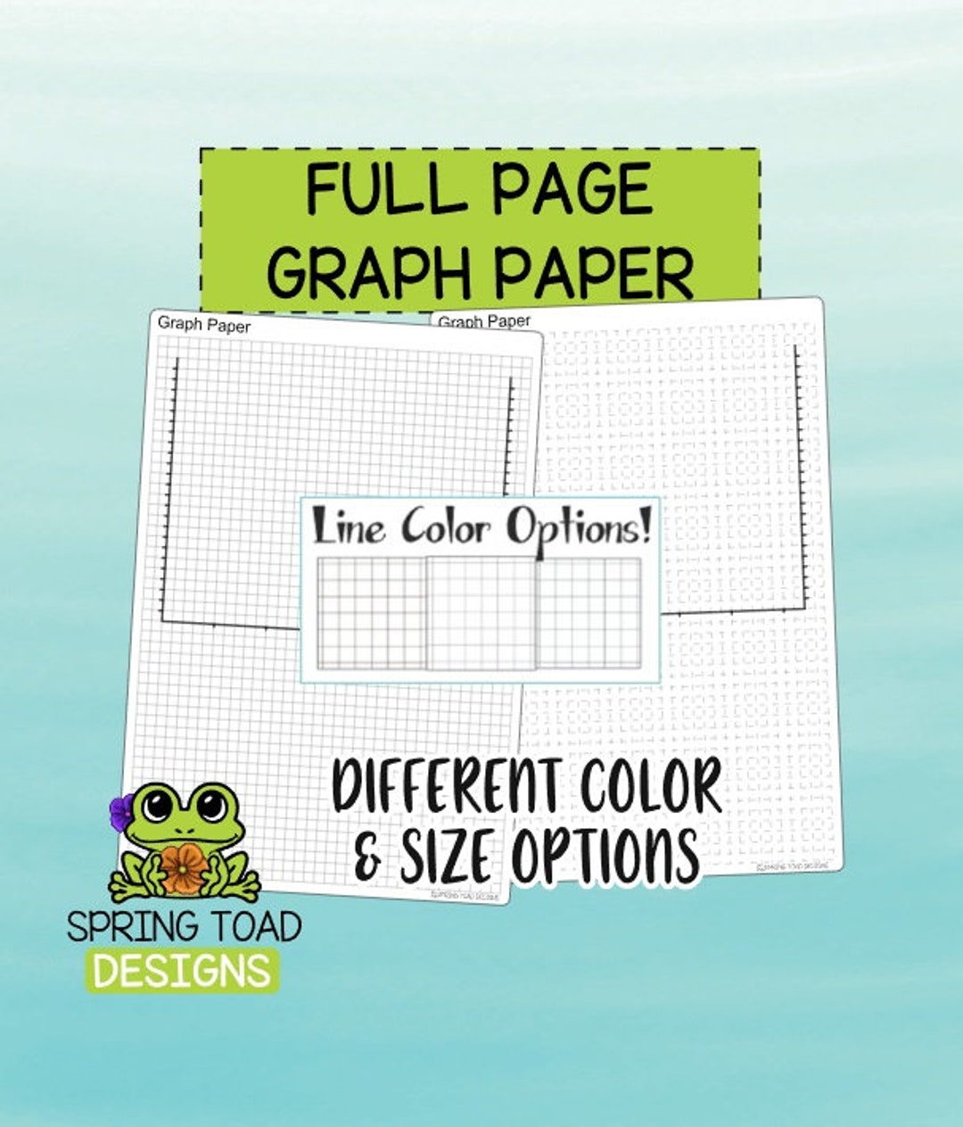 Graph Paper 1PG Sticker Full Page Cover Sheet for A5, B6, A6, B7 ...