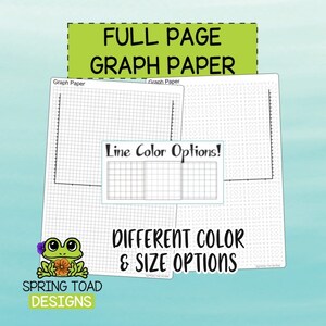 Graph Paper 1PG Sticker Full Page Cover Sheet for A5, B6, A6, B7 ...