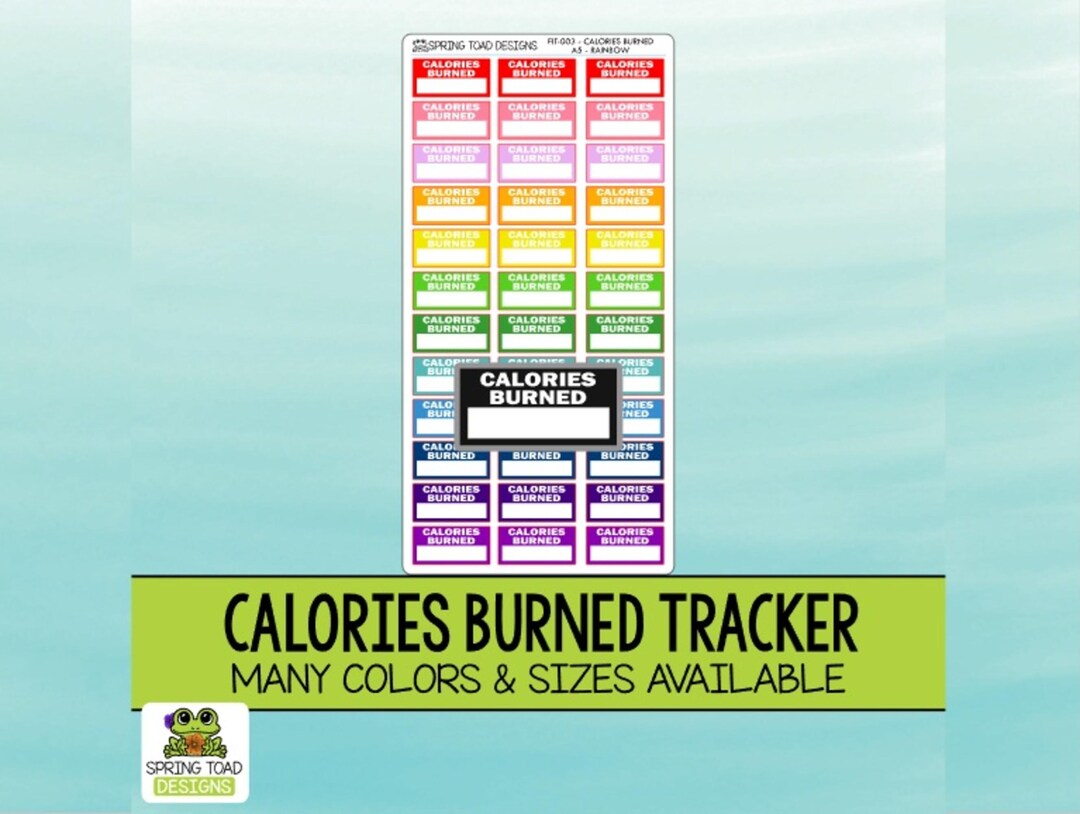 Calories Burned Stickers to Track Your Wellness Goal Progress. Many ...