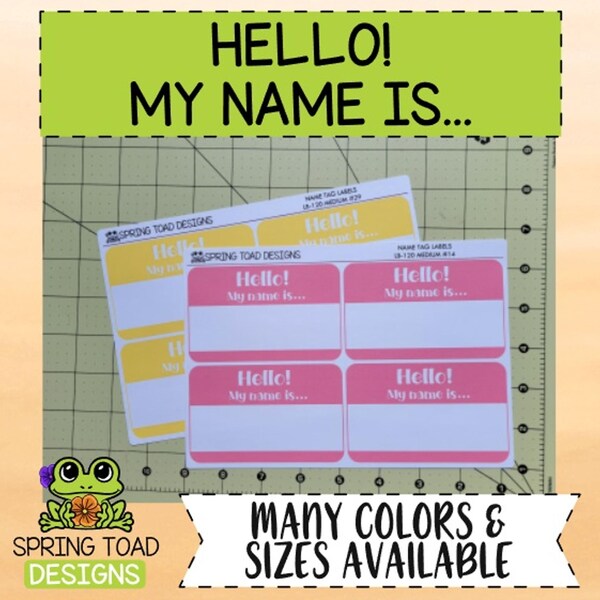 Name Tag Stickers - Etsy