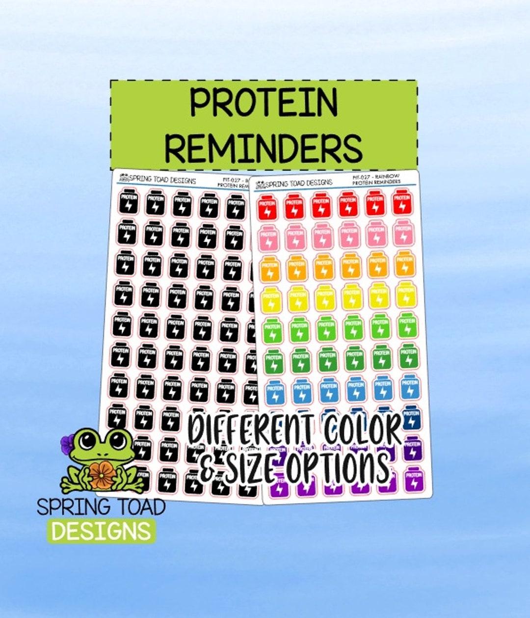 FIT-027 Protein Reminder Icon Stickers for Your Health, Wellness and ...
