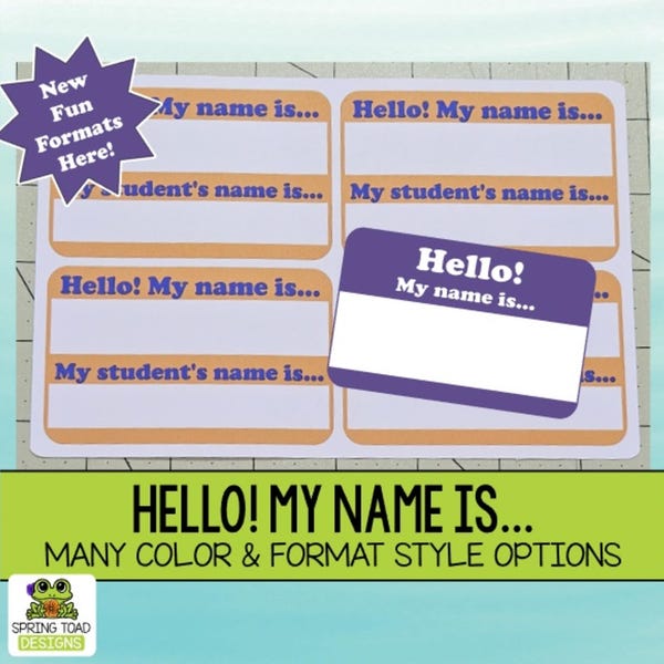 Hello My Name is Stickers - Etsy