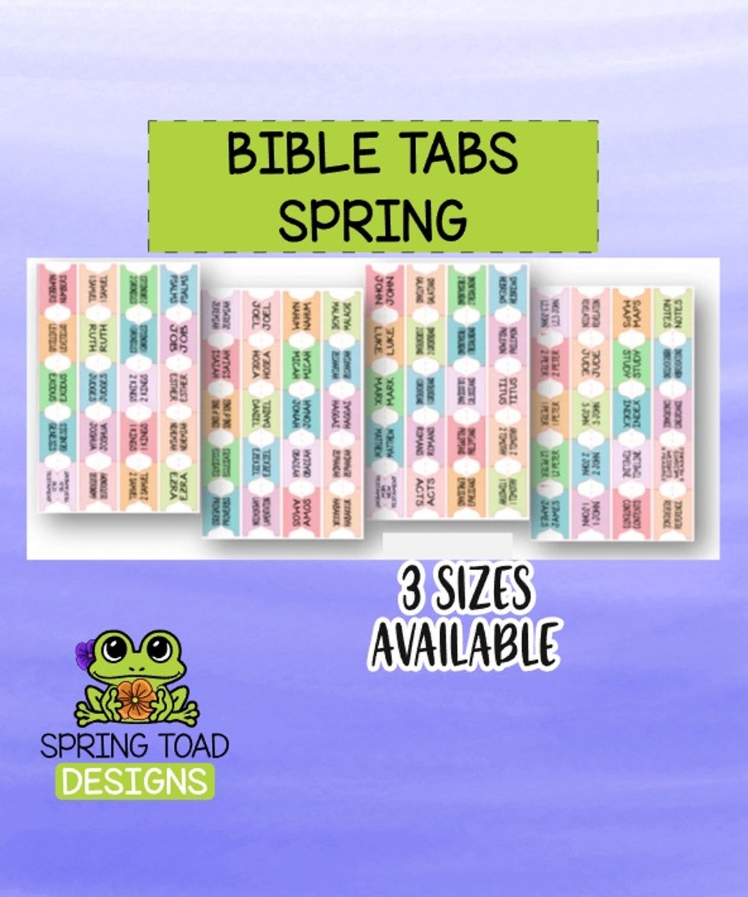 FBT-010 Spring Bible Tabs. Laminated. Available in 3 Different Sizes ...