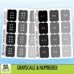 Monthly Planner Tabs 1.0"w X 0.4"h Curved, Vertical Sticker Tabs ...
