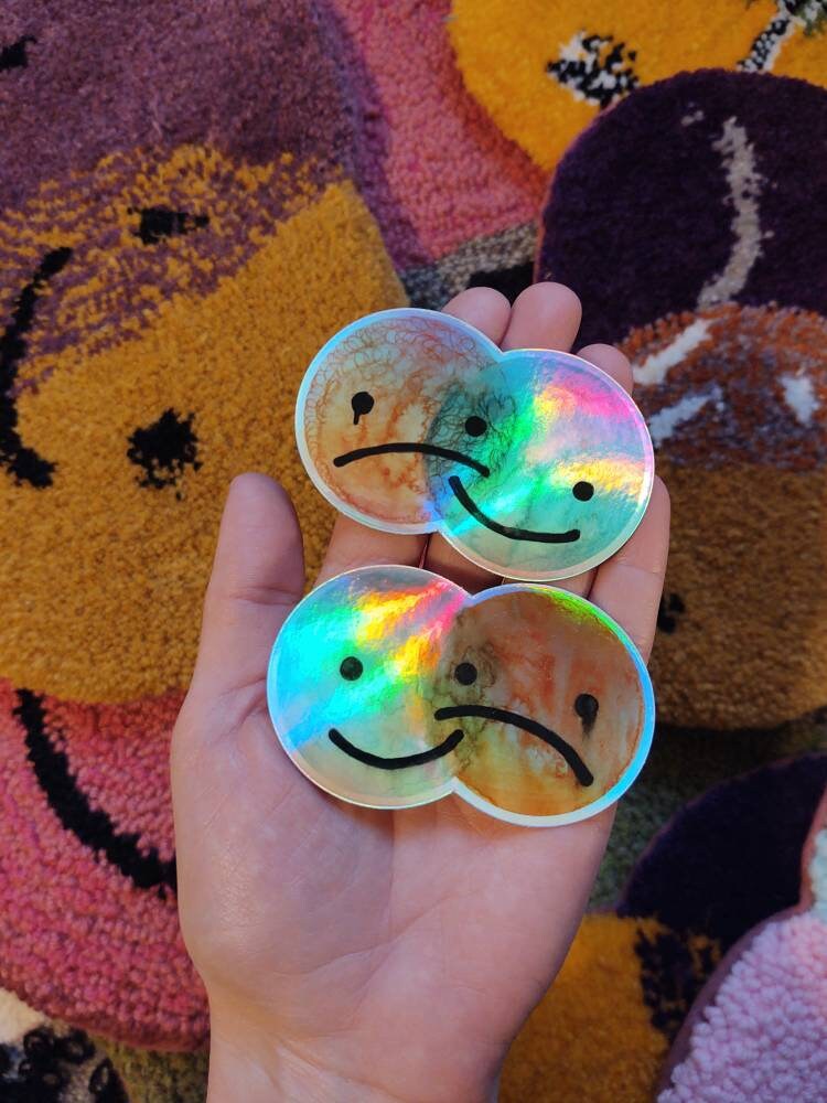 Happy/ Sad Venn Diagram Shiny Sticker Holographic Sticker - Etsy Happy/ Sad Venn Diagram Shiny Sticker Holographic Sticker - Etsy