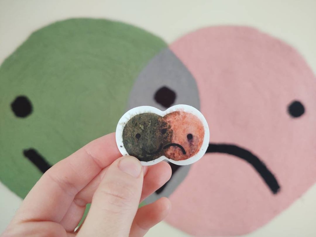 Happy/ Sad Venn Diagram Sticker - Etsy