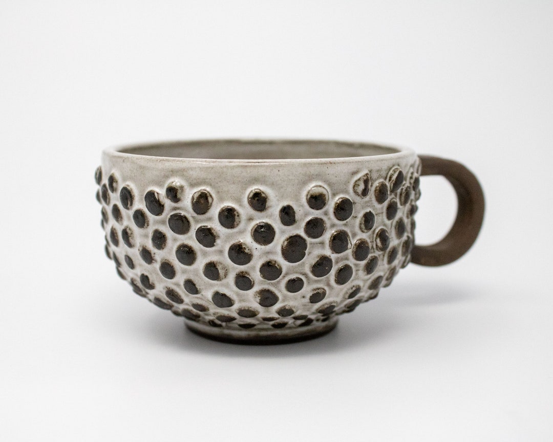 Handmade Ceramic Mug, Brown Terracotta With White Glaze, Unique Pottery ...