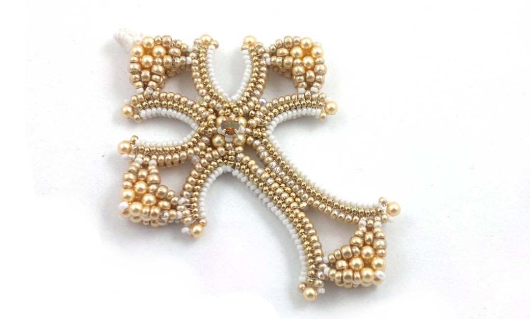 Beading4perfectionists : "milldred's Cross" Pendant ADVANCED Beading ...