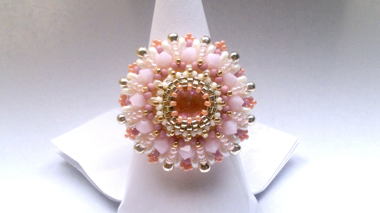 Beading4perfectionists: Blushing Dahlia Ring Beading Pattern - Etsy
