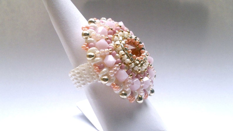 Beading4perfectionists: Blushing Dahlia Ring Beading Pattern - Etsy