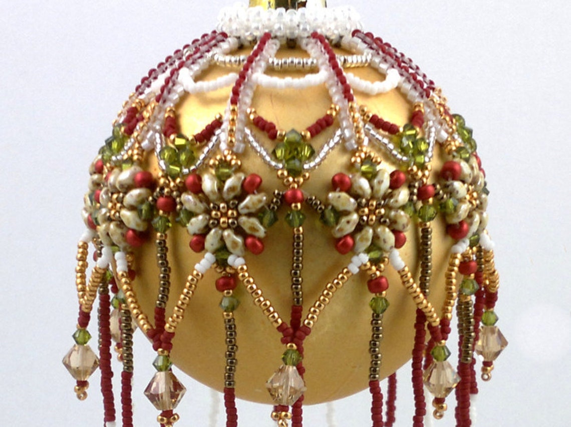 Beading4perfectionists: Beaded Christmas Bulb Ornament Cover 2016 ...