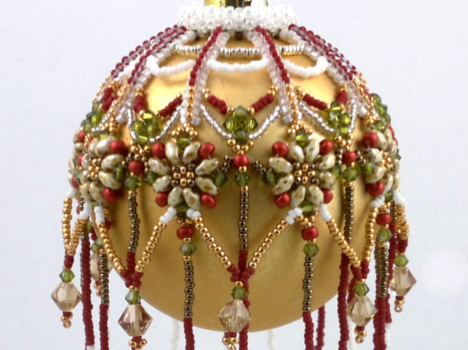 Beading4perfectionists: Beaded Christmas Bulb Ornament Cover - Etsy Beading4perfectionists: Beaded Christmas Bulb Ornament Cover - Etsy