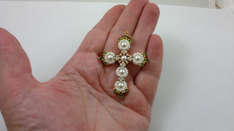 Beading4perfectionists : "ananias" Cross Pendant RAW & CRAW Beading ...