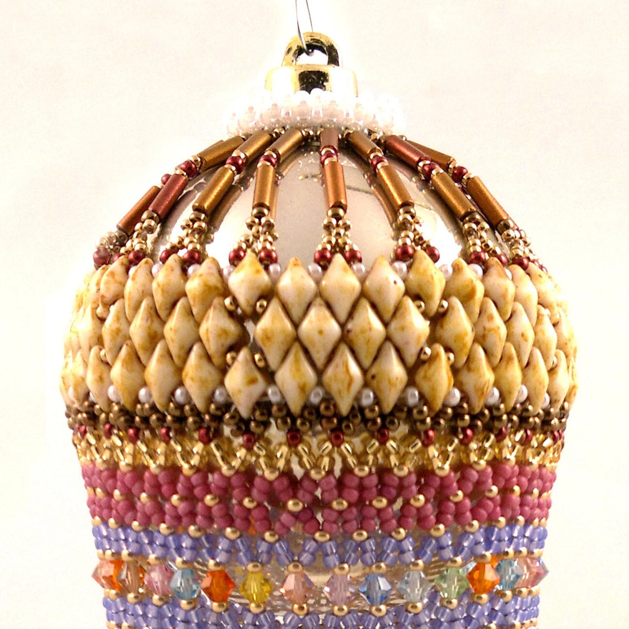 Beading4perfectionists: Beaded Christmas Bulb Ornament Cover 2017 ...