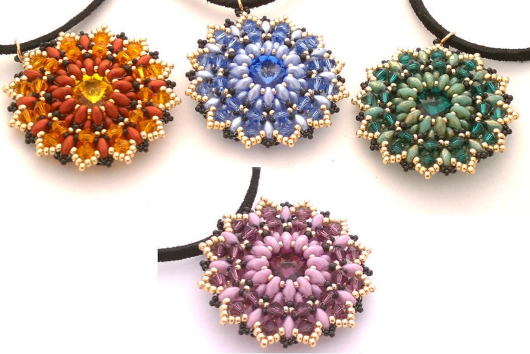 Beading4perfectionists : "sunburst" Pendant Beading Pattern Tutorial ...