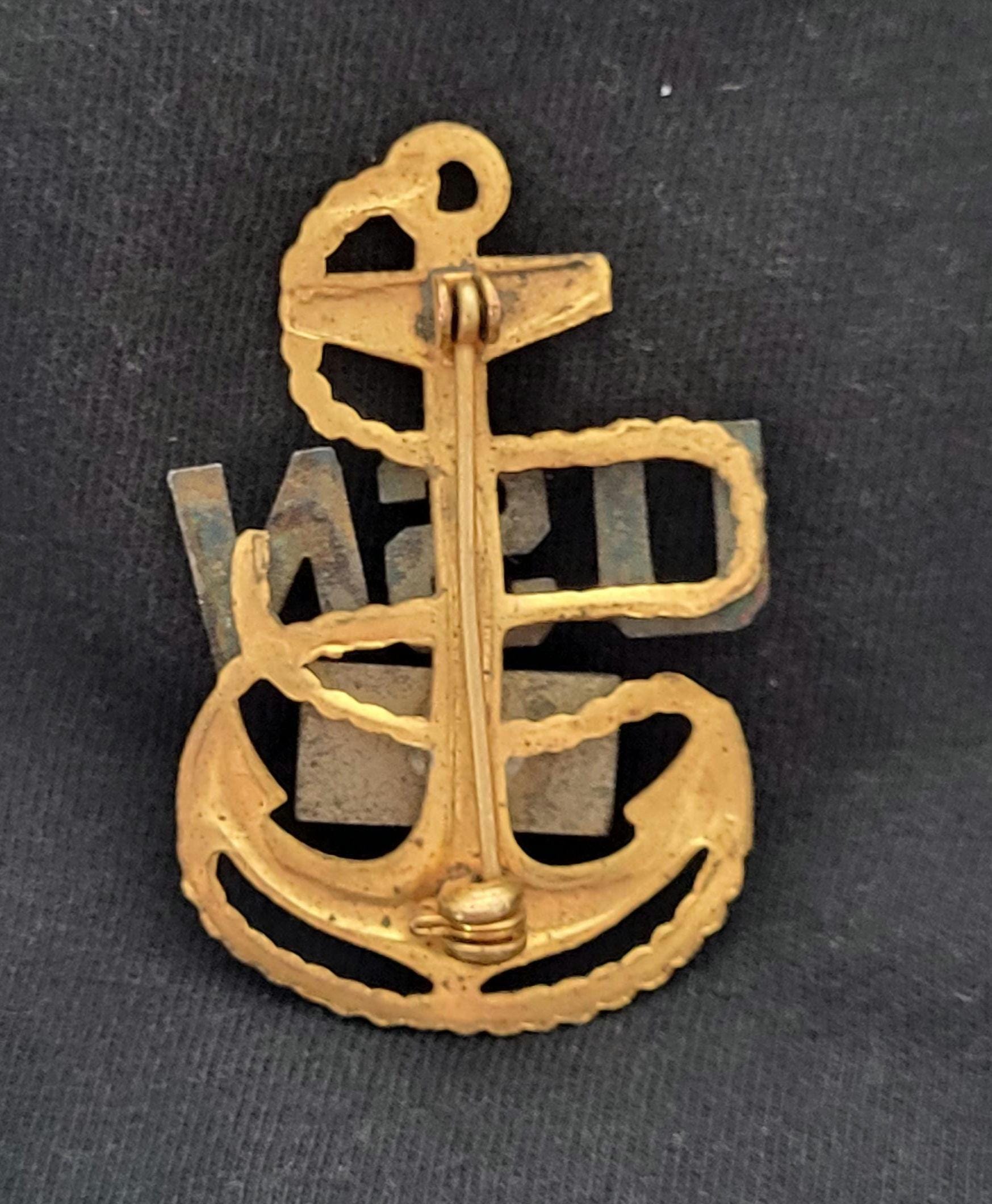 Vintage 1940s WWII Navy Sweetheart USN Pin Marked Sterling Chief Petty ...