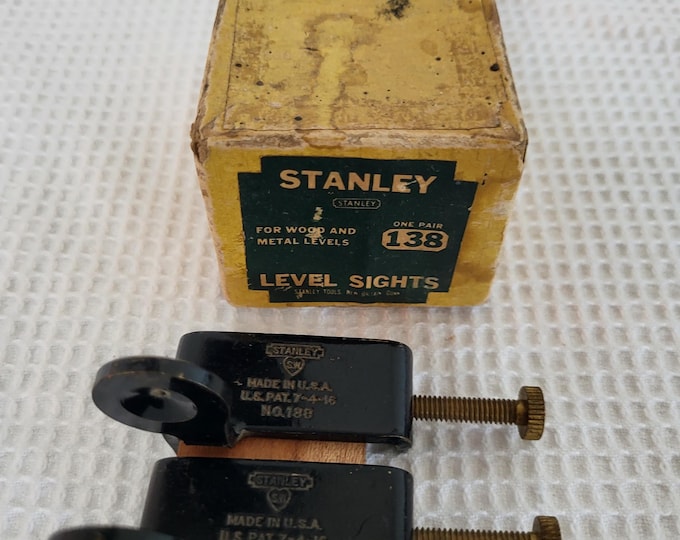 Vintage 1930s Stanley Level Sights No 137 in Original Box US Patent 7-4 ...
