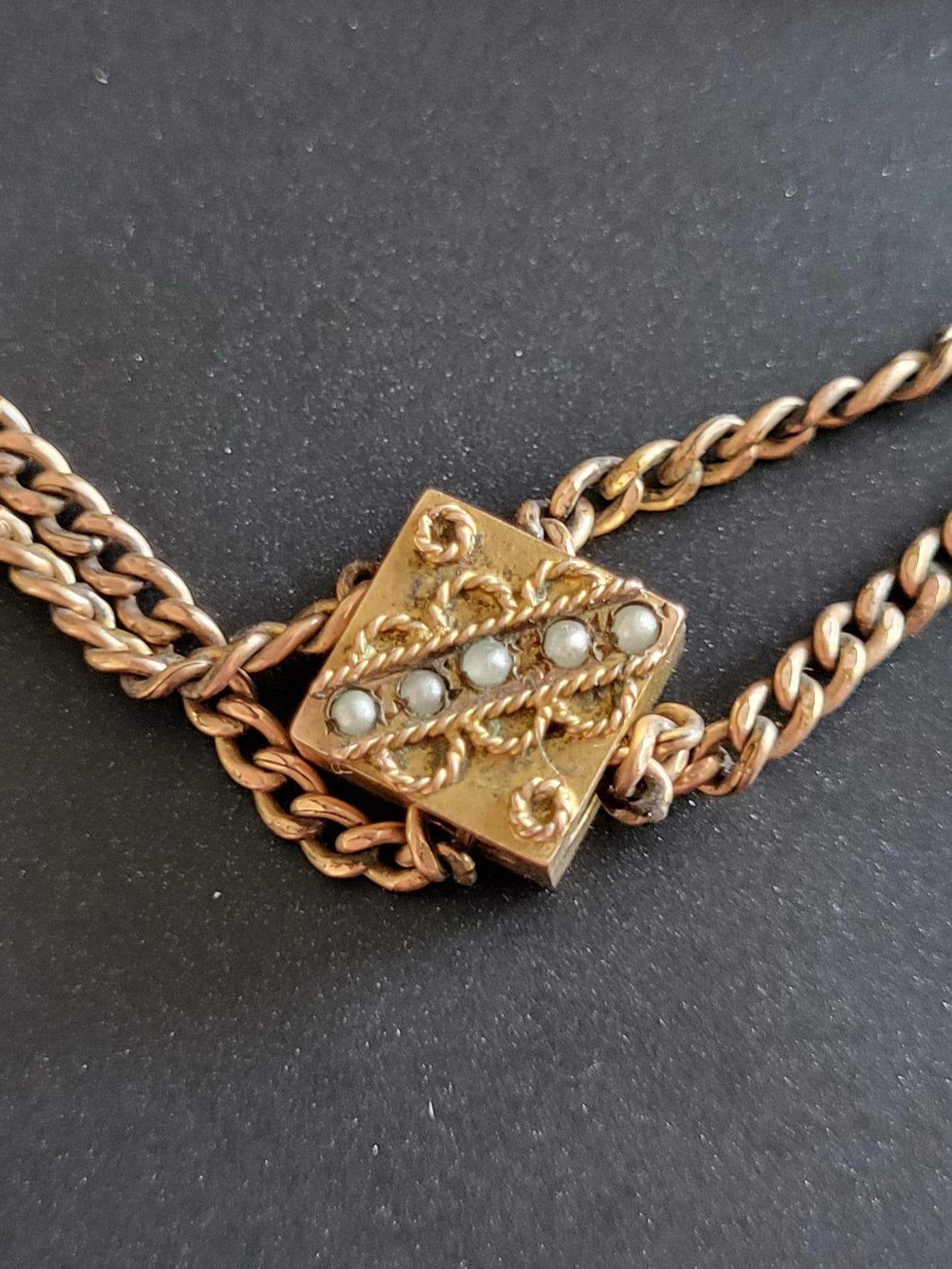 Vintage Circa 1920s Bronze Watch Fob Chain 24 Long Supporting Seal ...