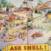 Vintage 1950s Shell Tour Cartoon Paper Map Trip Advisor Bold Colorful ...