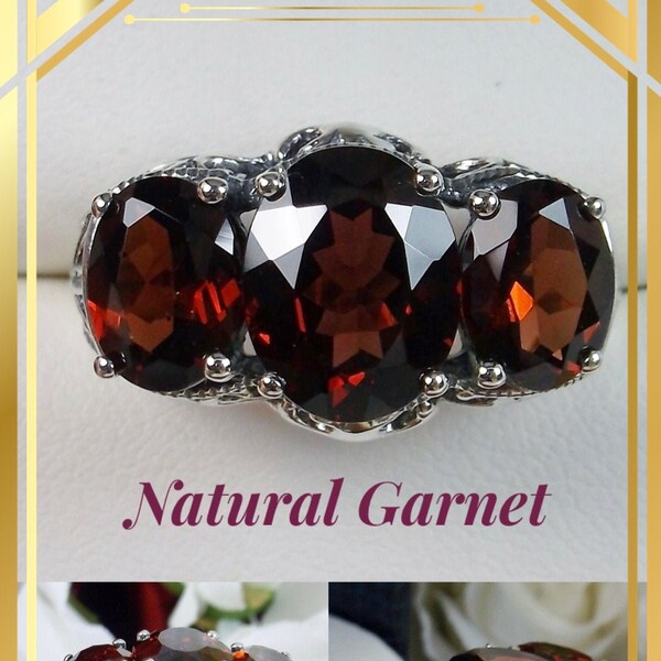 Natural Garnet Ring - Etsy