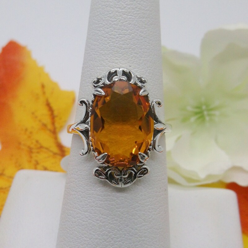 Orange Gemstone Ring - Etsy