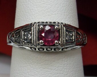 Ruby Filigree Ring | Etsy