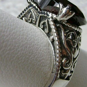 Red Garnet CZ Ring/ Sterling Silver/ 10ct Garnet Cubic Zirconia Gem ...