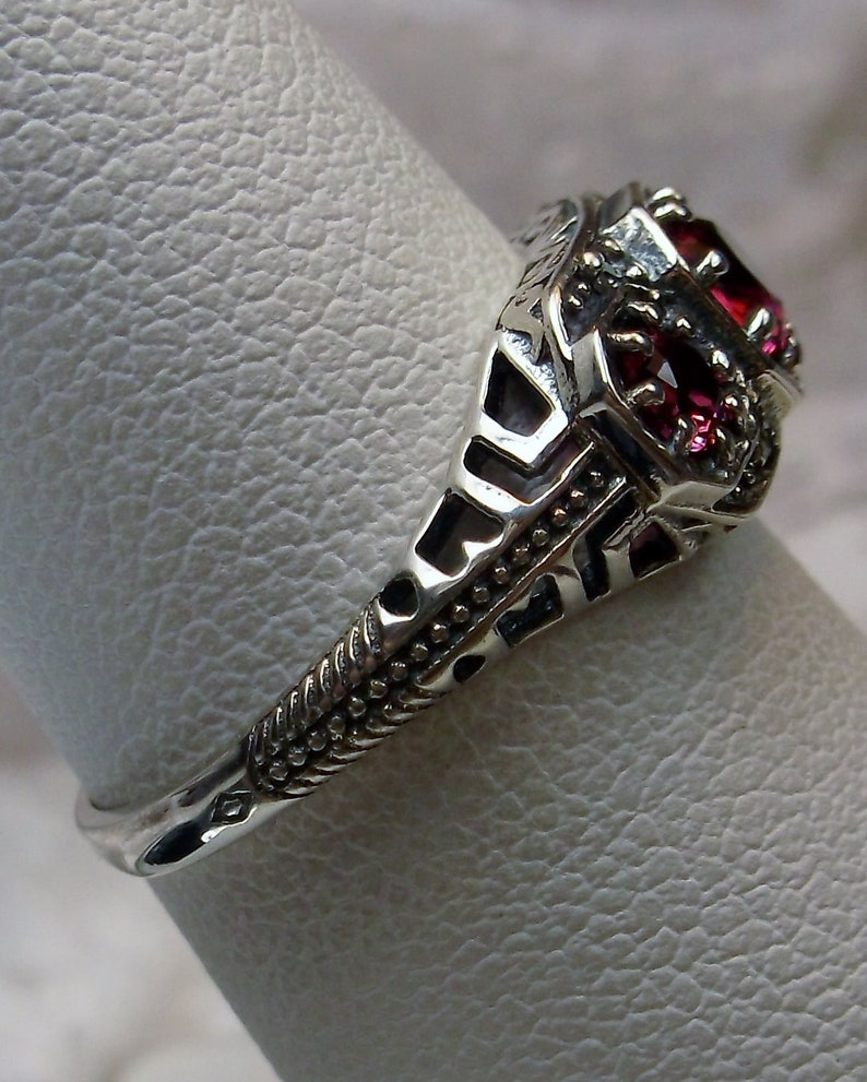 Ruby Ring/ Solid Sterling Silver/ Simulated or Natural Red - Etsy