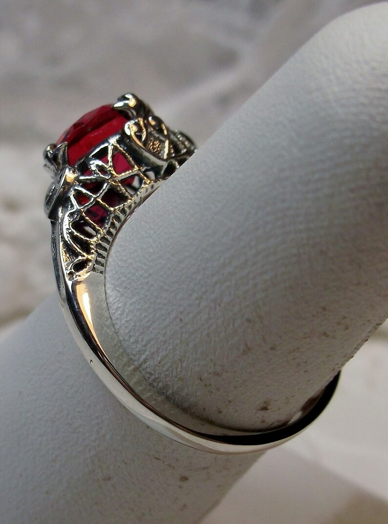 Ruby Ring Size 5 /solid Sterling Silver/ 2ct Simulated Red - Etsy
