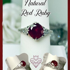 Natural Ruby Ring/ Sterling Silver/ 1.8 Carat Round Cut - Etsy