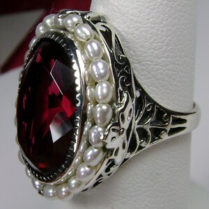 Ruby Red Ring / Solid Sterling Silver 18ct Sim Ruby & Seed - Etsy