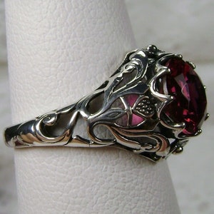 Ruby Ring | 925 Sterling Silver | 2ct Simulated Red Ruby Gem Victorian ...