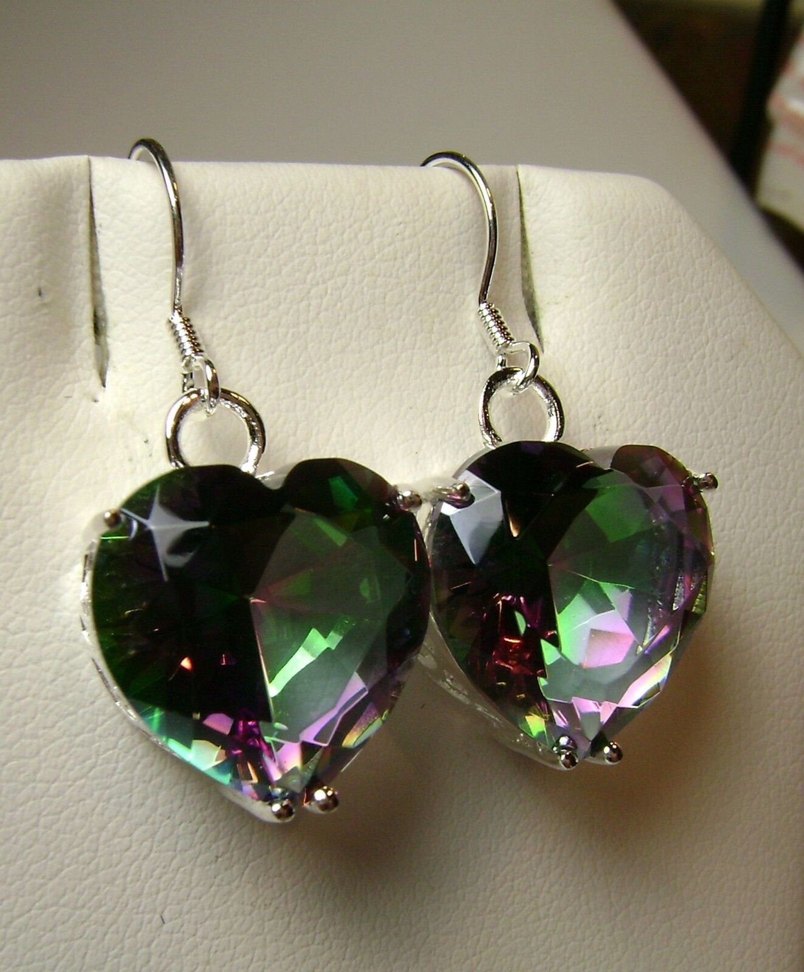 Rainbow Mystic Topaz Earrings Solid Sterling Silver Etsy