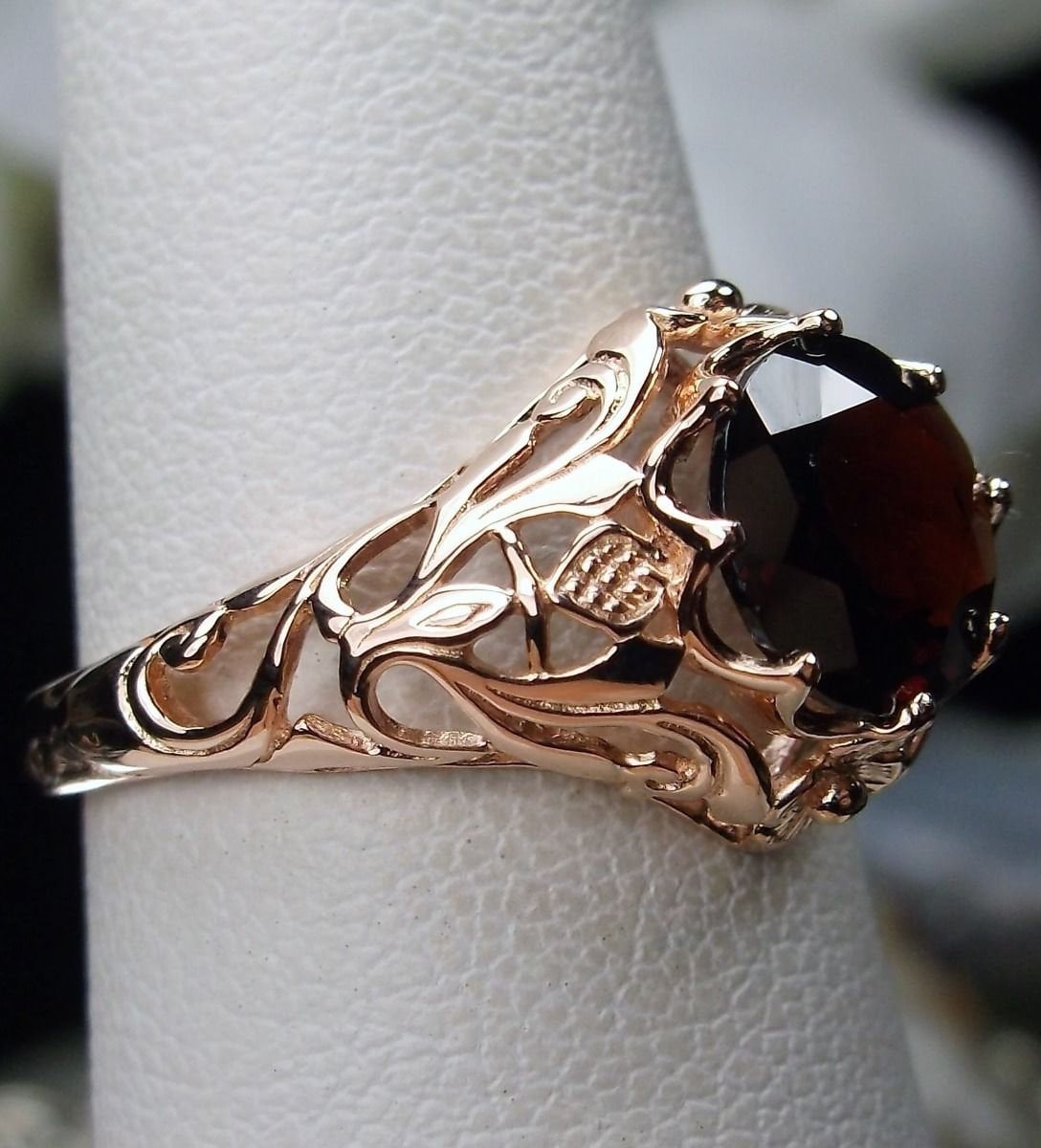 Natural Red Garnet Ring/ 14k Gold/ 1.6ct Round Natural Red | Etsy