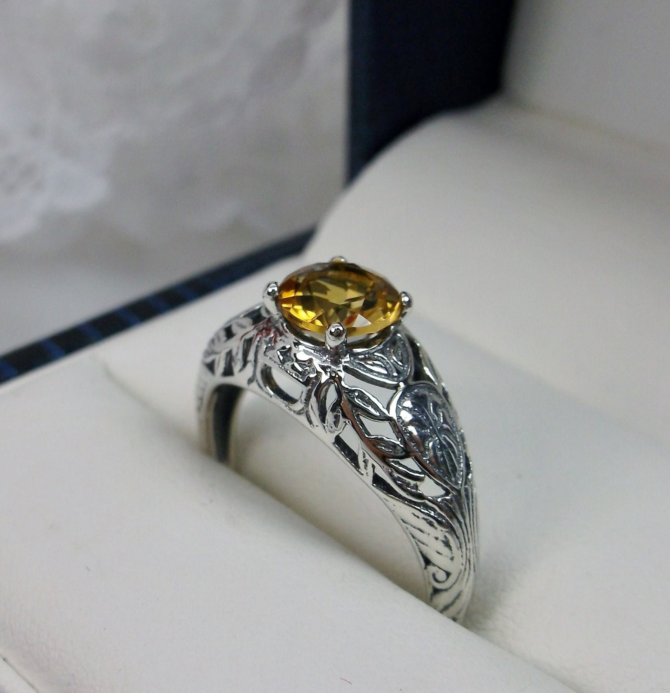 Natural Citrine Ring/ Solid Sterling Silver/ .52ct Natural | Etsy