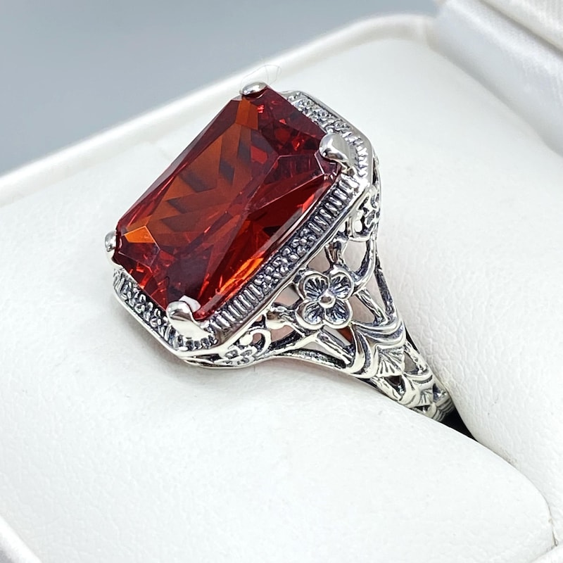 Garnet Ring - Etsy